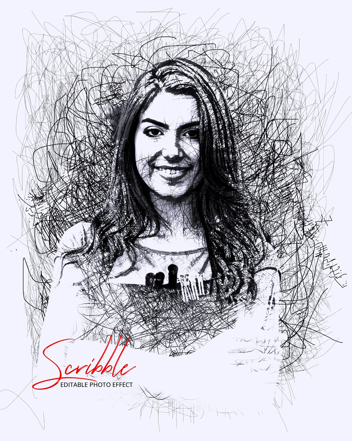 Photoshop Action - Colored Scribble Art Effect