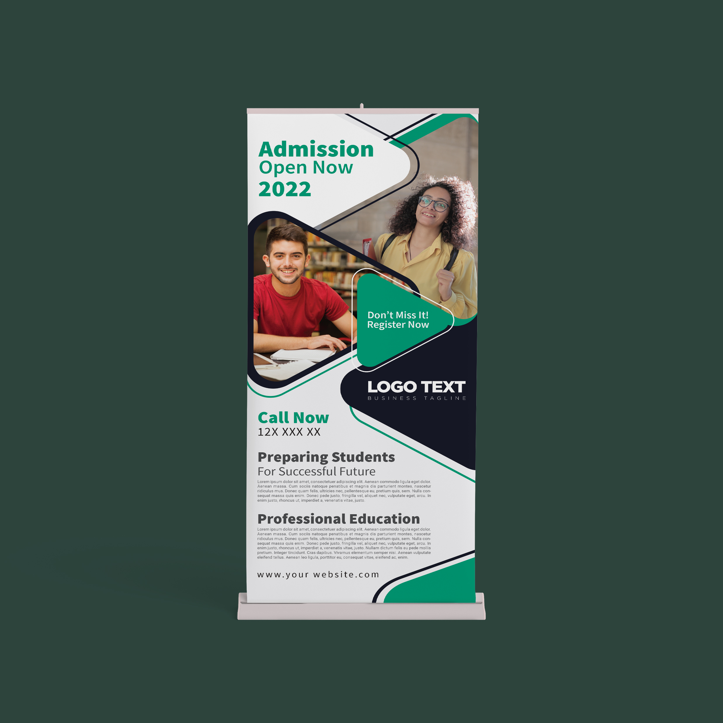 Photoshop Action - College Education Roll Up Banner Template