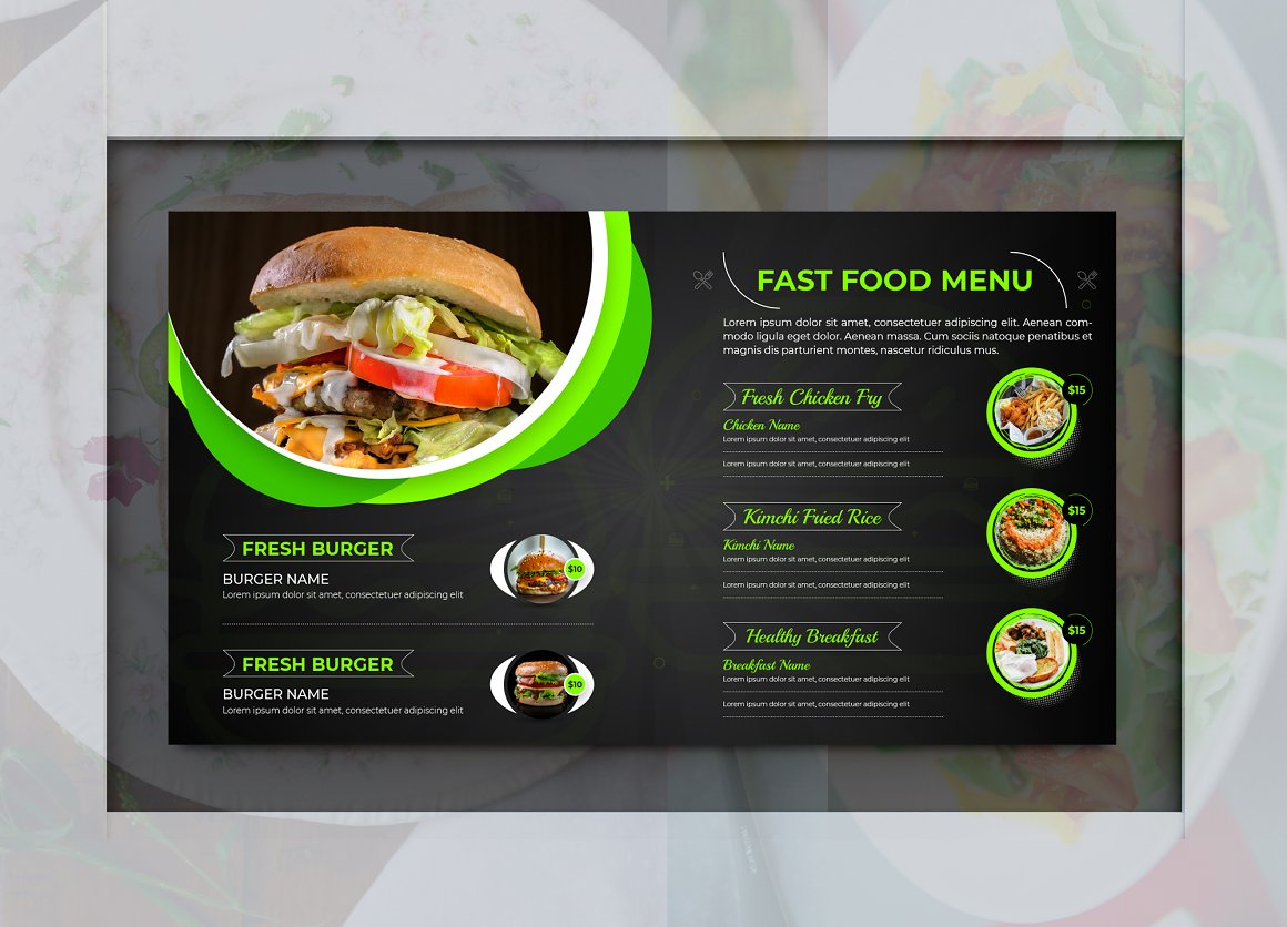 Photoshop Action - Rustic Restaurant Menu Design Templates