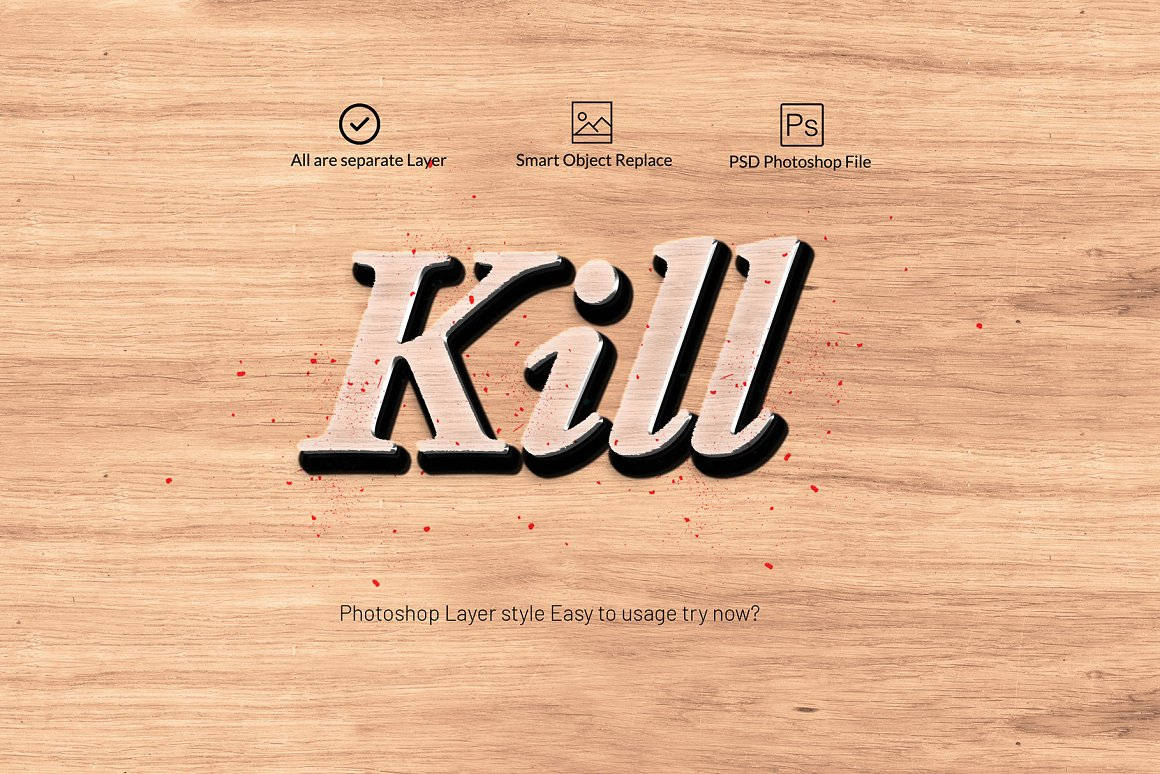 Photoshop Action - Editable 3D Text Effect Collection